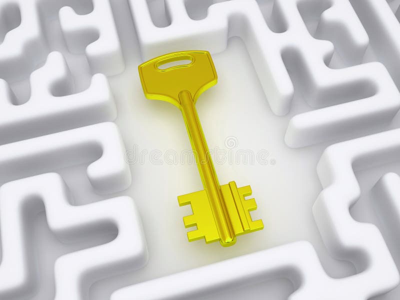 Key to labyrinth. stock illustration. Illustration of confidential ...