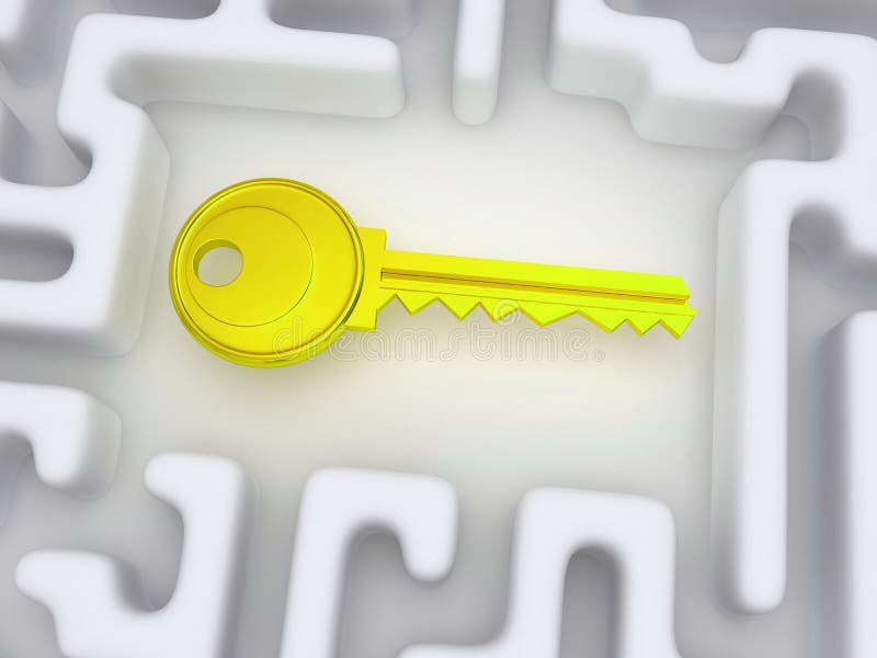 Key to labyrinth. stock illustration. Illustration of purpose - 35122875