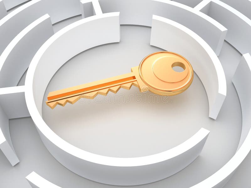 Key to labyrinth stock illustration. Illustration of figure - 30681589