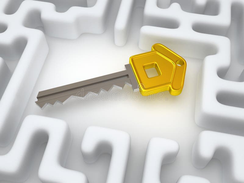 Key to labyrinth stock illustration. Illustration of rent - 30682688