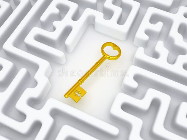 Key to labyrinth stock illustration. Illustration of code - 30928680