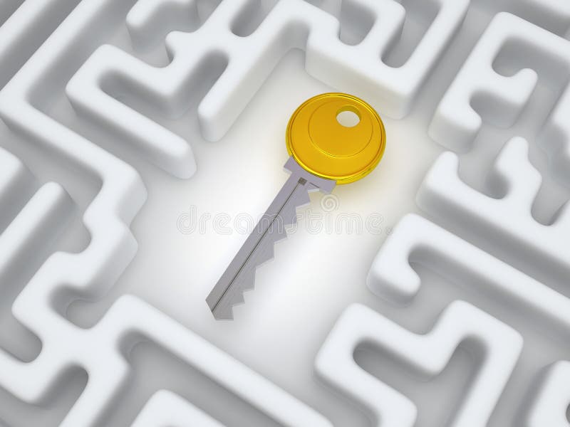 Key to labyrinth stock illustration. Illustration of abstraction - 30929617