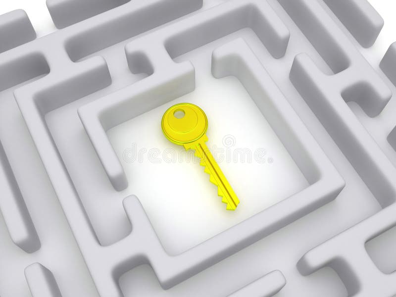 Key to labyrinth. stock illustration. Illustration of lock - 31346065