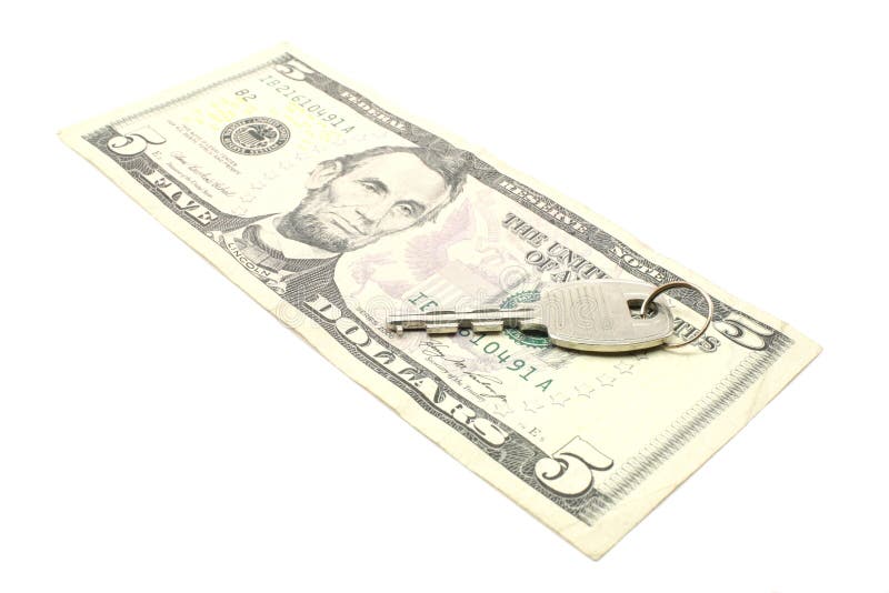 Key to Money stock image. Image of bill, five, cash, concept - 10582905