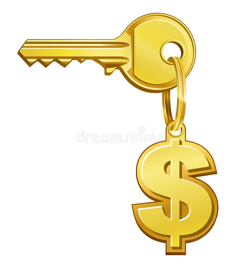 Key with Dollar Sign As Symbol for Money Stock Illustration ...