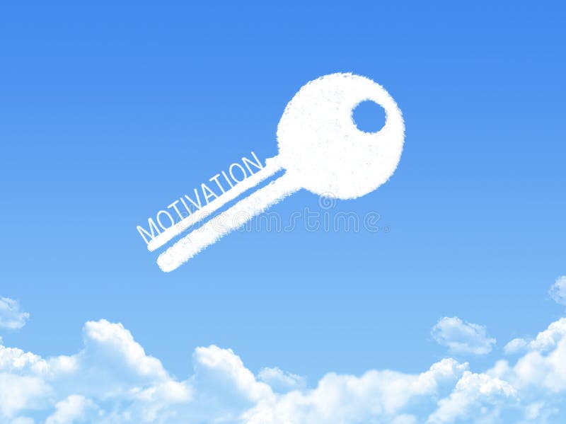 Key To Motivation Cloud Shape Stock Illustration - Illustration of ...
