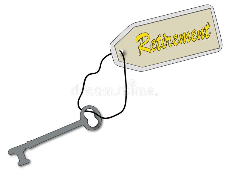 Key to retirement stock vector. Illustration of sign, words - 4664411