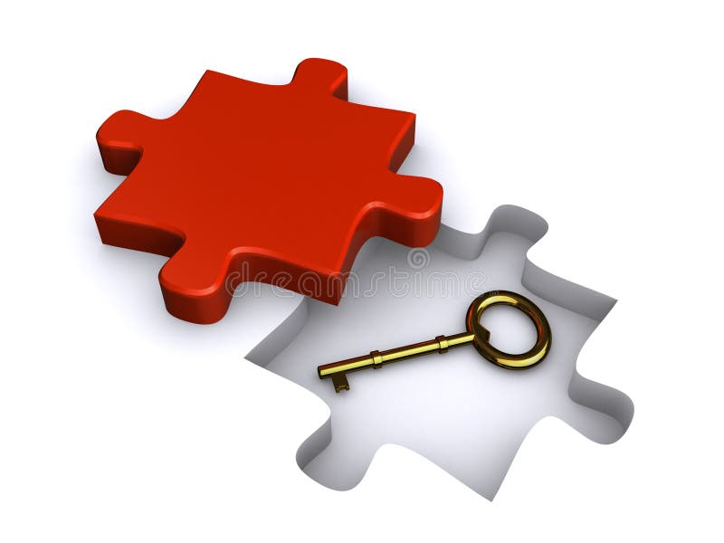 Key To Unlock The Lock And Solve Jigsaw Puzzle Stock Vector ...