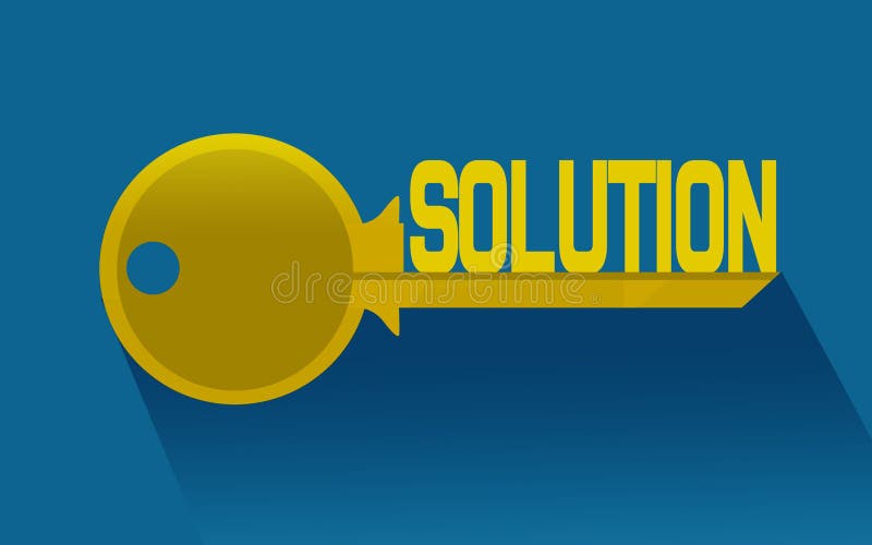 Key To Solution with Blue Background Stock Illustration - Illustration ...