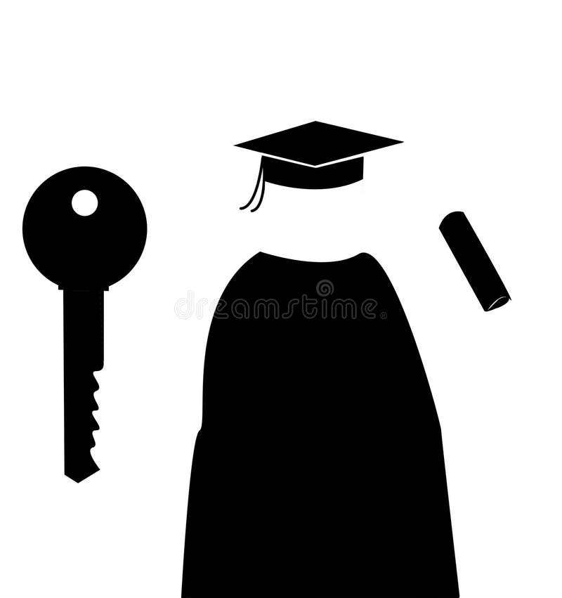 Key to success stock illustration. Illustration of graduation - 12803423