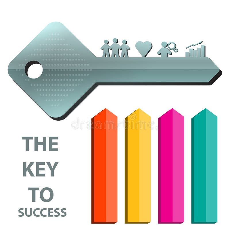 Key To Success Infographic Template Stock Vector - Illustration of ...