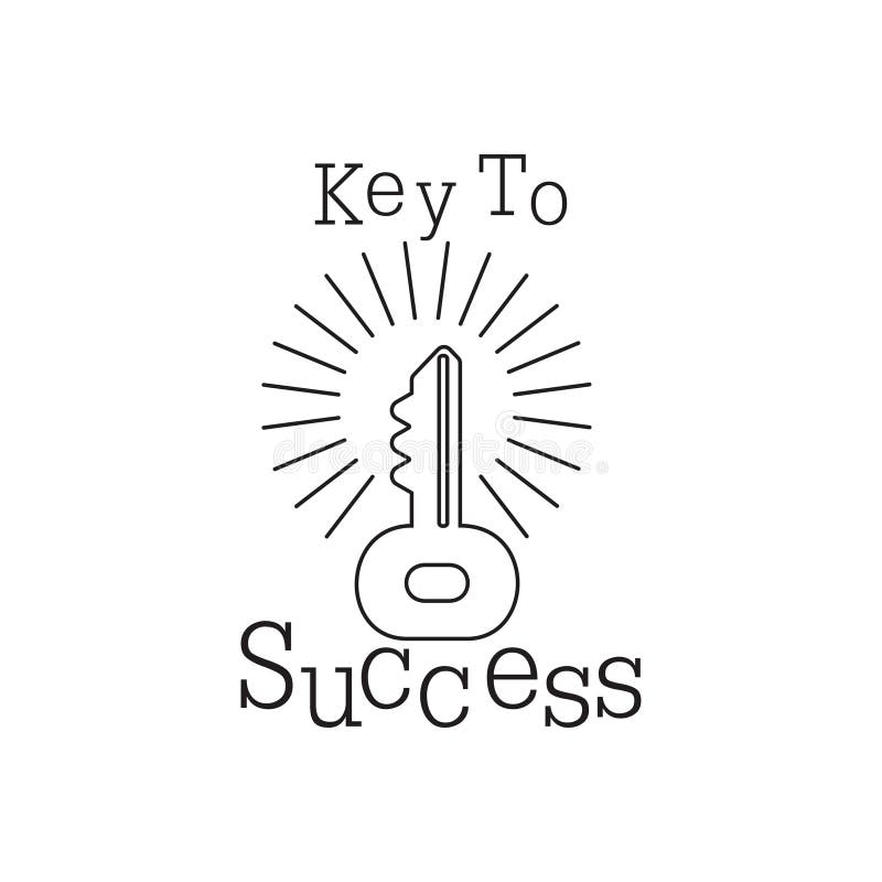 Key To Success Line Art Design Vector Stock Vector - Illustration of ...