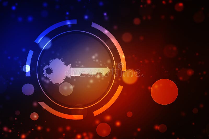 Key To Success or Solution, Cyber Security Concept Stock Illustration ...