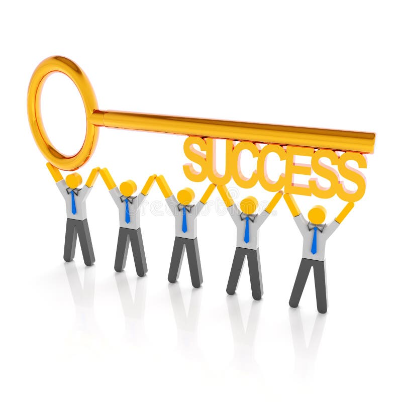 Teamwork is the Key To Success Stock Vector - Illustration of cartoon ...
