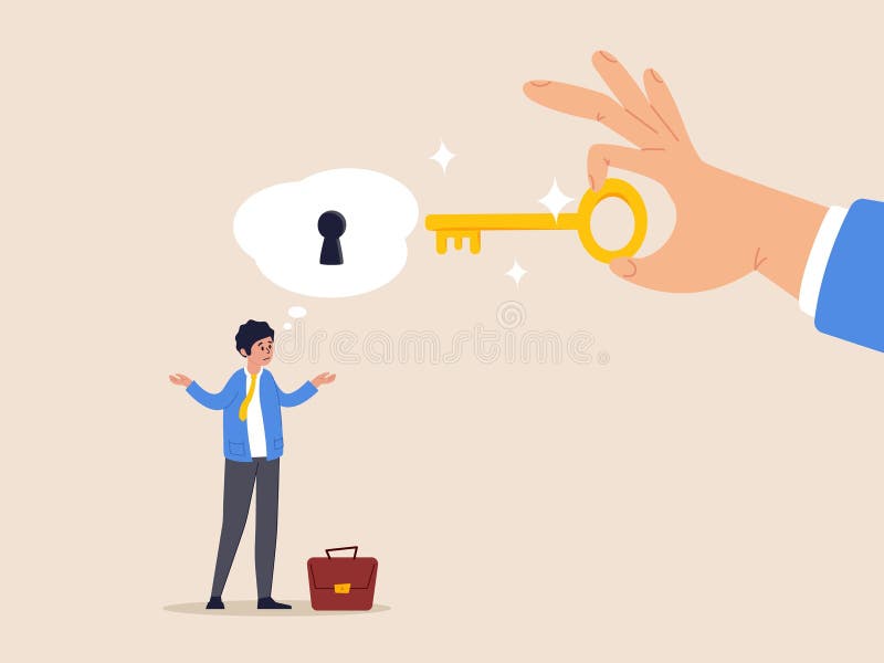Key To Unlock Business Idea Concept. Business Support or Help To Solve ...
