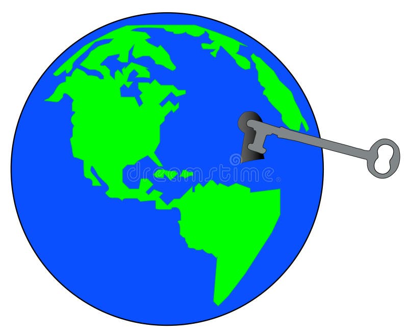 Key to the World stock illustration. Illustration of digital - 71499684