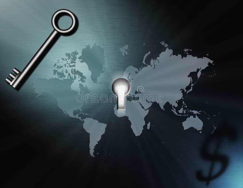 The key to the world stock illustration. Illustration of international ...