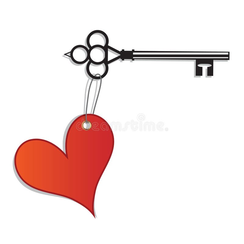 Key To Your Heart. Finding Pure Love Stock Illustration - Illustration ...