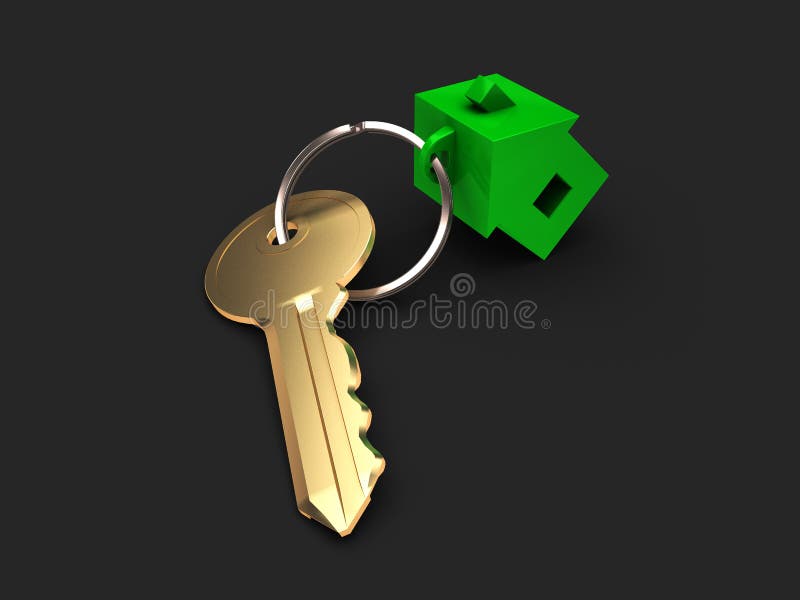 Key with trinket stock vector. Illustration of button - 72098596
