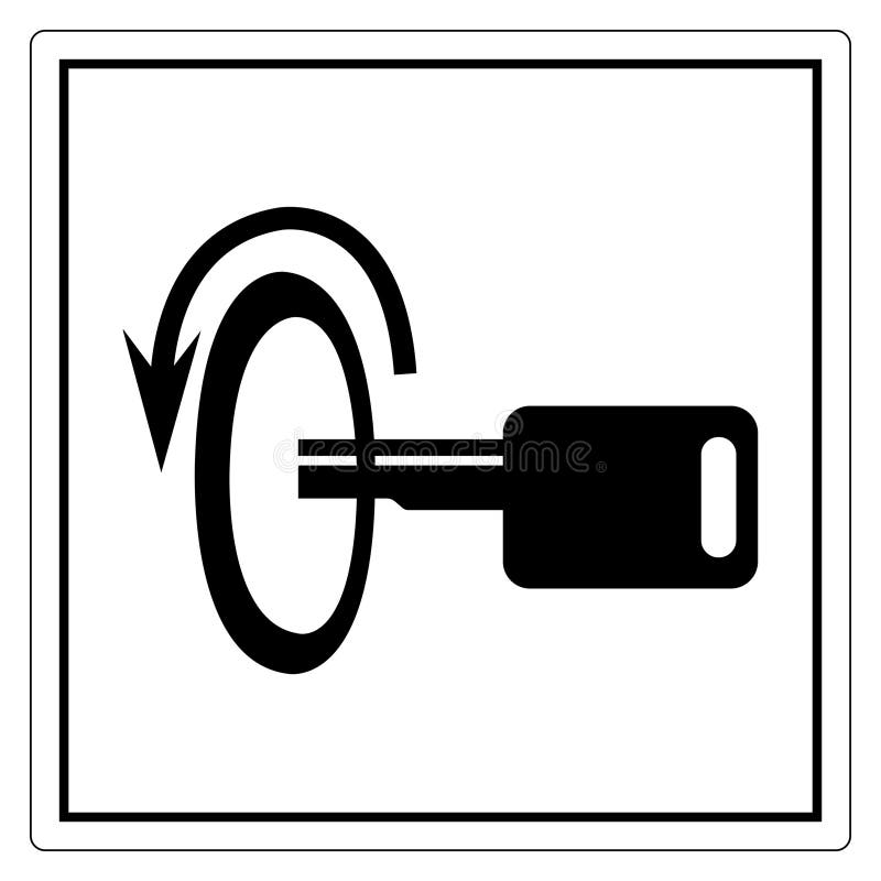 Key Turning Symbol for Security and Access Control Stock Vector ...
