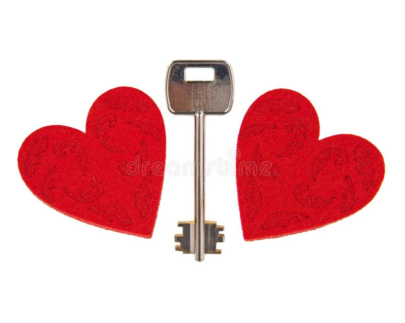 Key between two hearts stock photo. Image of romantic - 22857542