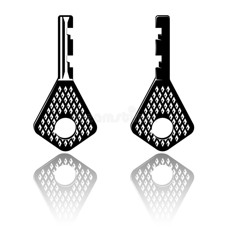 Key in two side view stock vector. Illustration of padlock - 16566398