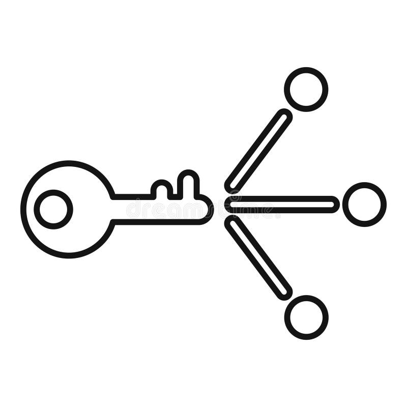 Key Unlocking Multiple Connections Sharing Concept Icon Stock ...
