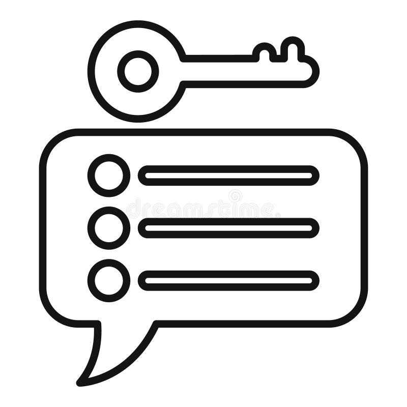 Key Unlocking Speech Bubble Representing Secure Communication Stock ...
