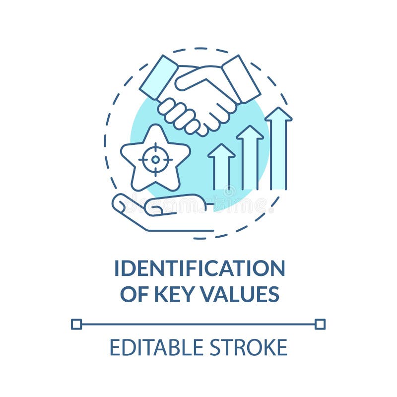 Key Values Identification Blue Concept Icon Stock Illustration ...