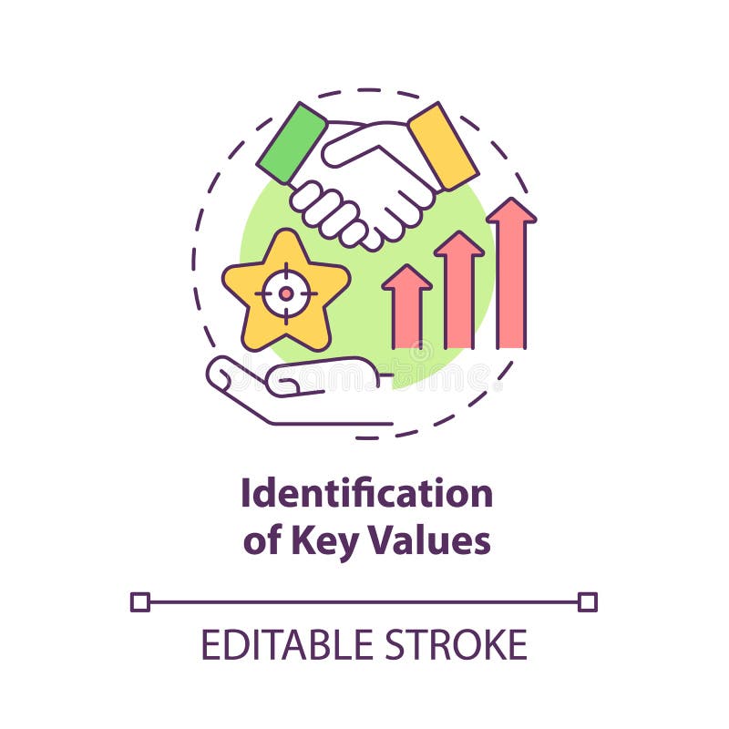 Key Values Identification Concept Icon Stock Vector - Illustration of ...