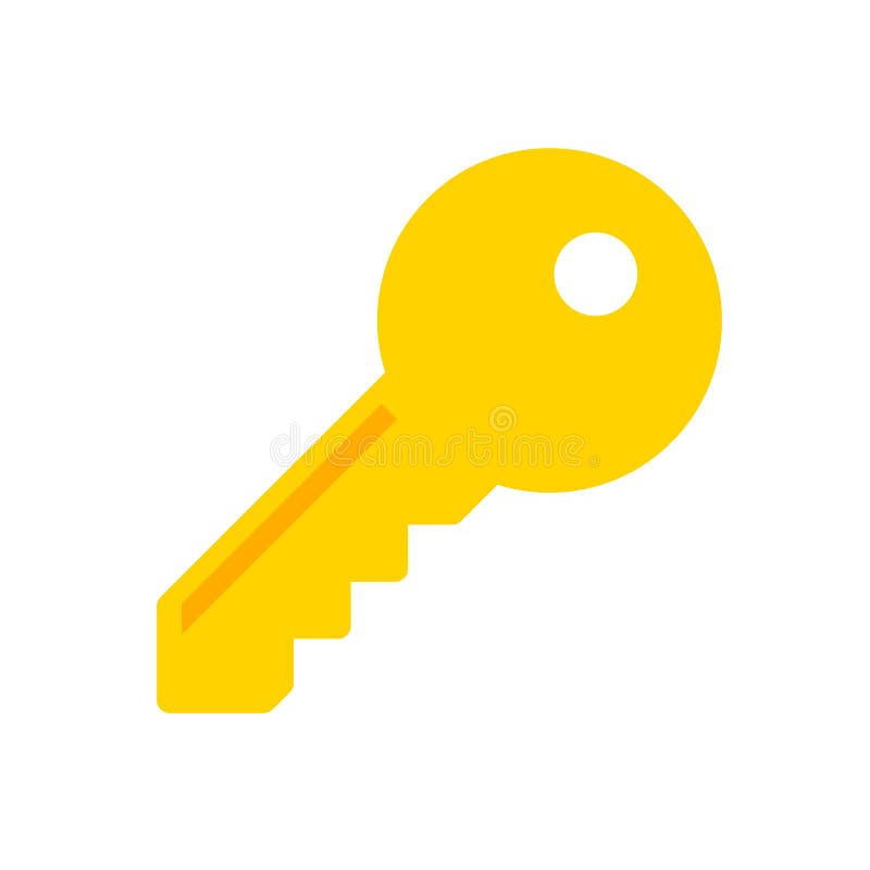 Key Vector Flat Yellow Icon Stock Vector - Illustration of password ...