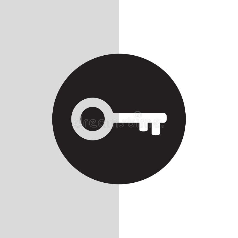 White Key Vector Icon in Black Background. Eps 10 Stock Vector ...