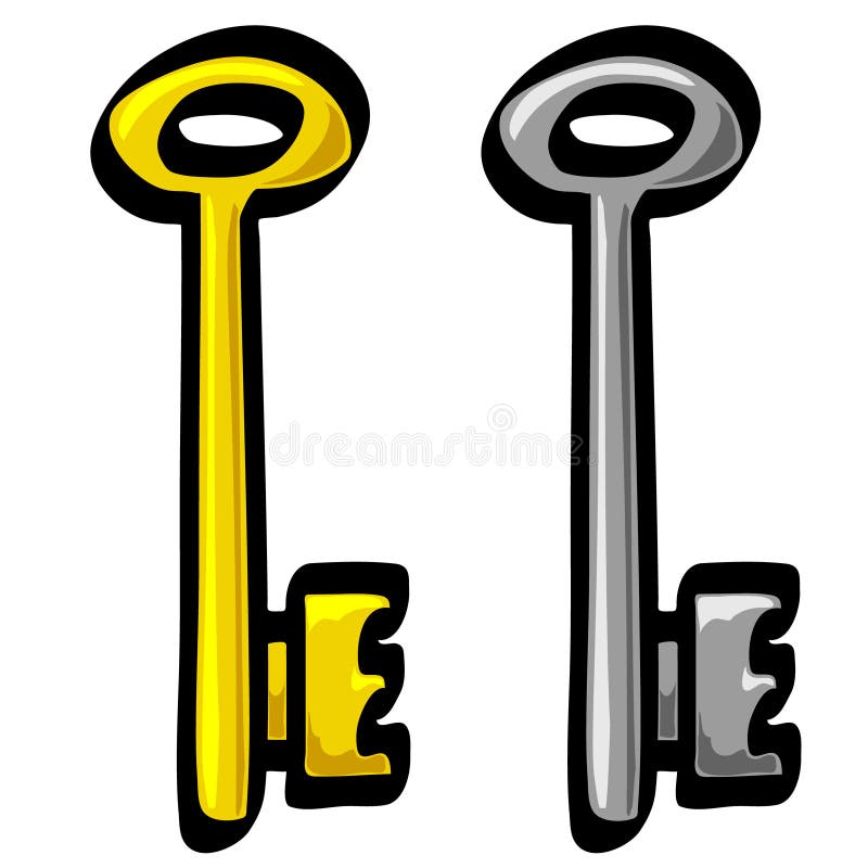 Key Vector Old Style Gold and Silver Stock Vector - Illustration of ...