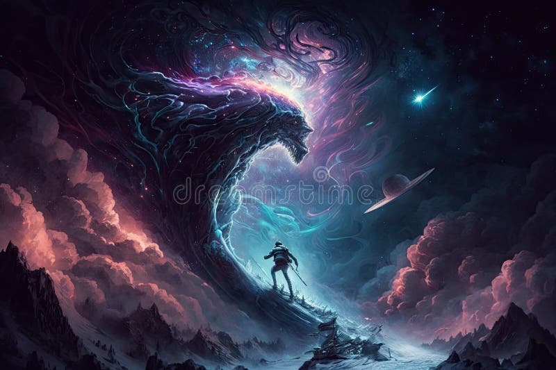 Key Visual Cinematic Pose Sensory Overload Surfing Stock Illustration ...