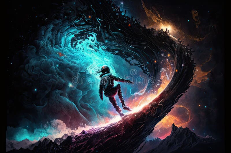 Key Visual Cinematic Pose Sensory Overload Surfing Stock Illustration ...