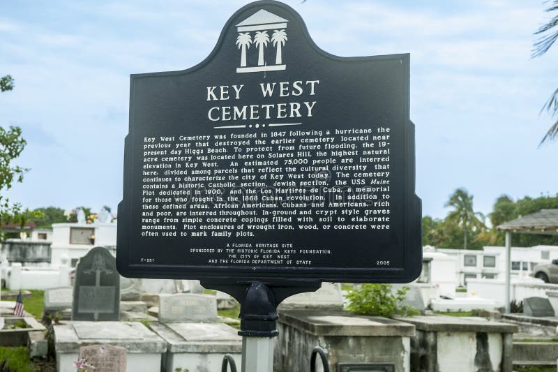 Key West Cemetery Information Sign Editorial Stock Photo - Image of ...