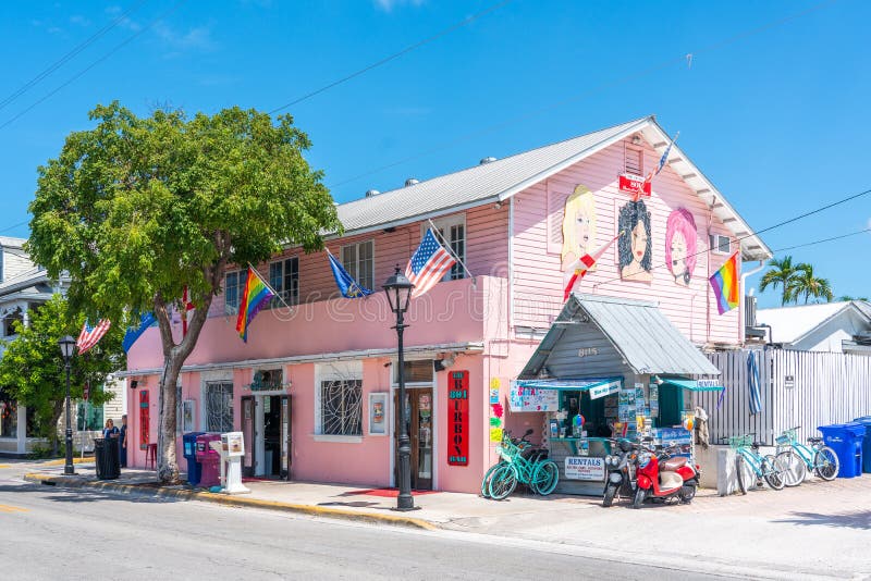 Key West, Florida, USA - September 12, 2019: Quiet Street in Key West ...
