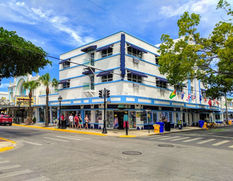 Key West Intersection of Duval and Southard Editorial Image - Image of ...