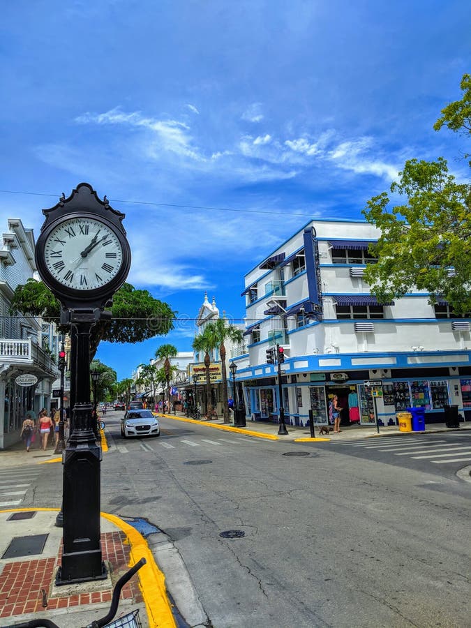 Key West Intersection of Duval and Southard Editorial Image - Image of ...