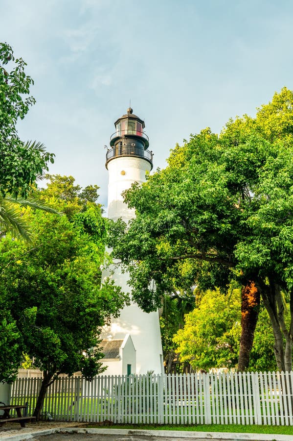 Key West Lighthouse, Florida USA Stock Photo - Image of security ...