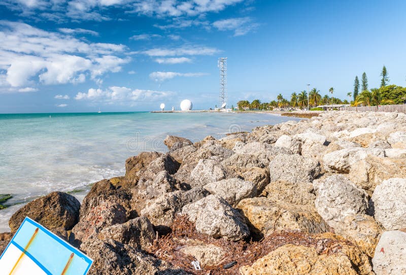 Key West Rocks and Ocean, Florida Stock Image - Image of sand, state ...