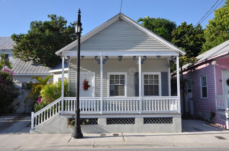 Key West Style House, Florida, USA Stock Image - Image of keys, tourism ...