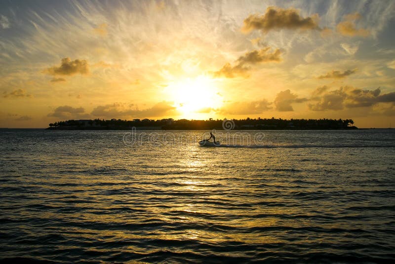 Key West Sunset Over Sunset Key Stock Image - Image of paradise ...