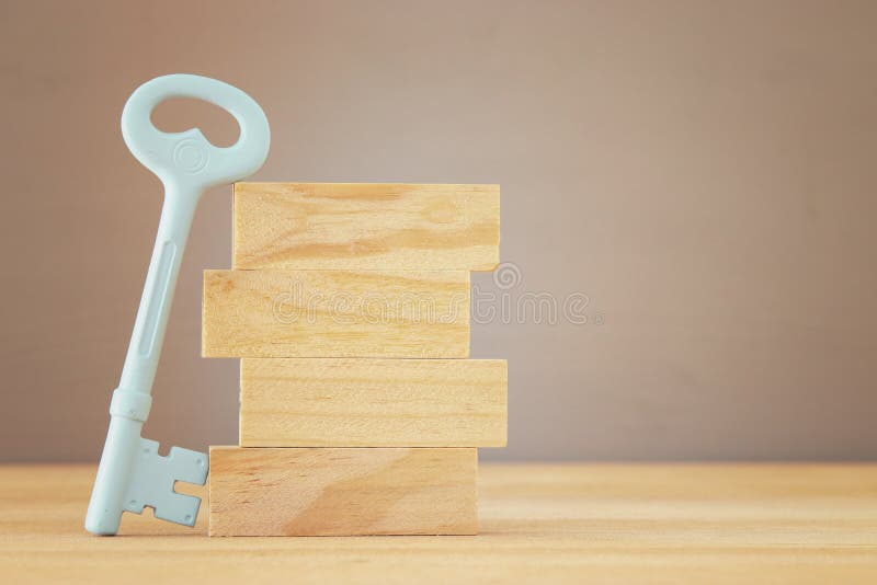 The Key and Wooden Blocks. Opportunity and Chance Concept. Stock Photo ...