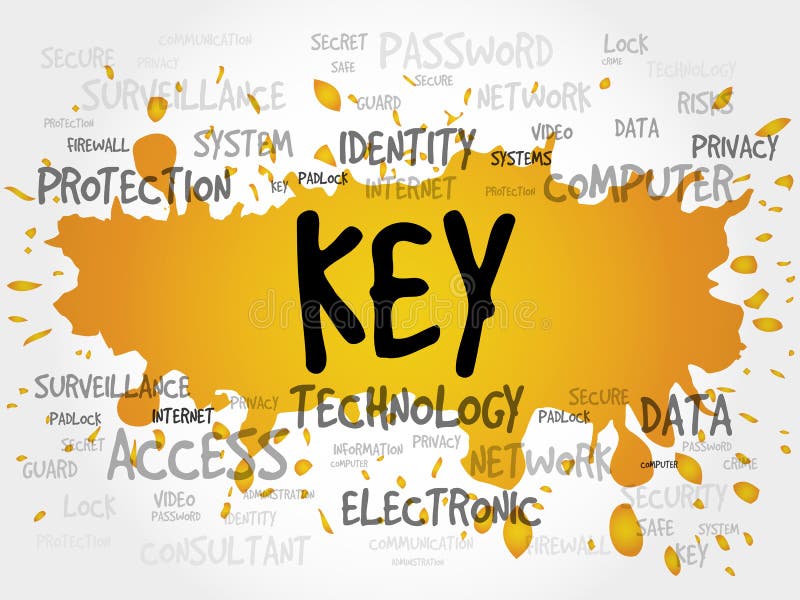 KEY word cloud stock illustration. Illustration of lock - 202471984