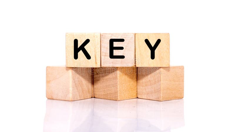 KEY Word Written on Wooden Blocks on a White Background. Stock Image ...