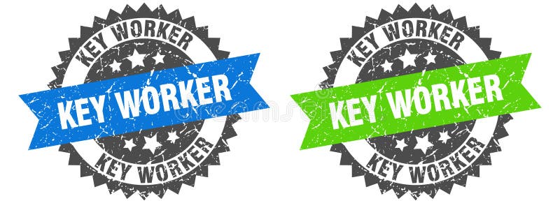Key Worker Stamp. Square Grunge Sign On White Background Stock Vector ...