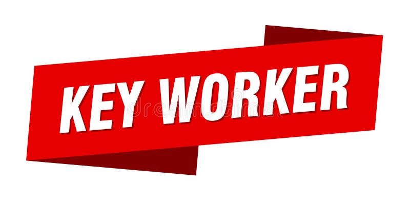 Key Worker Banner Template. Ribbon Label Sign. Sticker Stock Vector ...