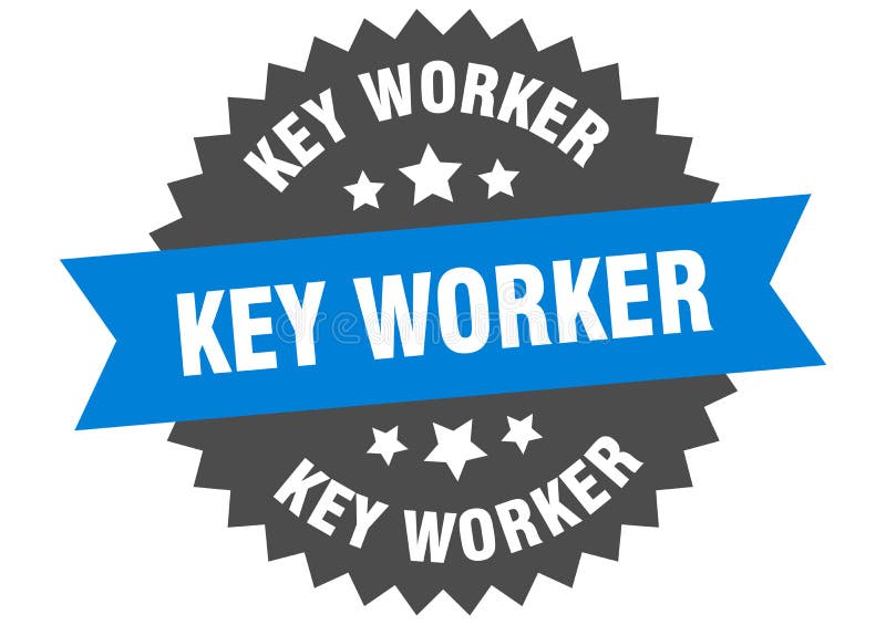 Key Worker Sign. Key Worker Round Isolated Ribbon Label Stock Vector ...