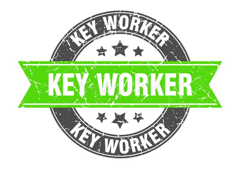 Key Worker Stamp. Square Grunge Sign On White Background Stock Vector ...